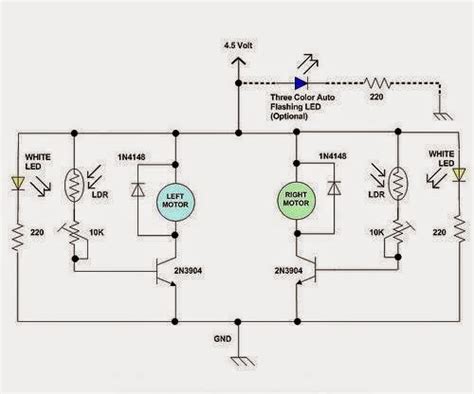 Electrical Engineering World A Simple Line Following Robot Circuit Diagram
