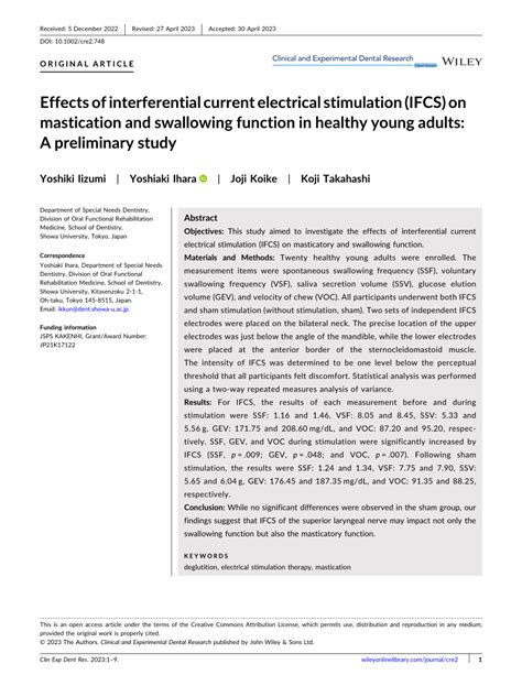 Pdf Effects Of Interferential Current Electrical Stimulation Ifcs