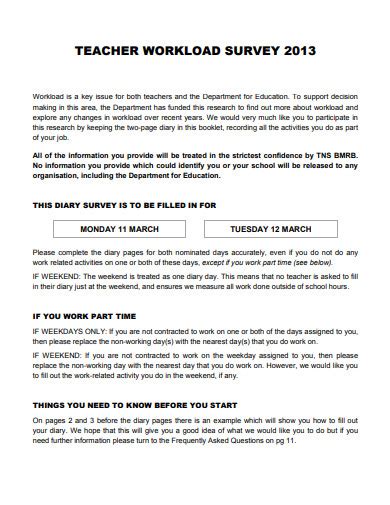 Free 10 Teacher Workload Survey Templates In Pdf Ms Word