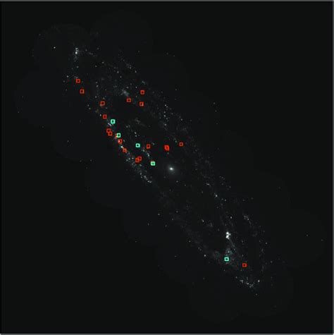 positions of the 20 snrs with detected diffuse uv emission red