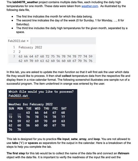Solved The Lab R Weather Project Contains Multiple Data Chegg