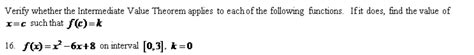 solved verify whether the intermediate value theorem applies