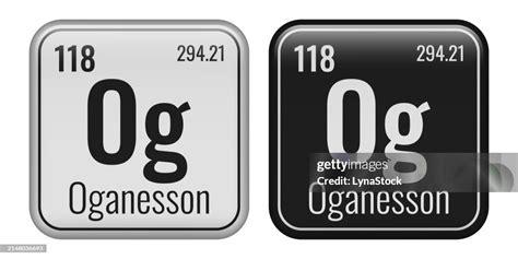 Oganesson Symbol Chemical Element Of The Periodic Table Vector Illustration Isolated On White