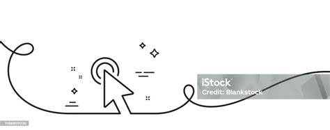 Mouse Cursor Line Icon Click Action Sign Continuous Line With Curl