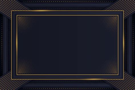 골든 프레임이 있는 그라데이션 검정색 배경 무료 벡터
