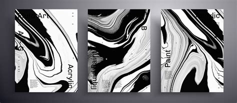 추상 액체 포스터 유체 아트 벡터 텍스처 세트 디자인 커버 포스터 브로셔 등에 사용할 수 있는 예술적 배경 흑백 보편적 인 트렌디 한 그림 배경 흑백에 대한 스톡 벡터 아트