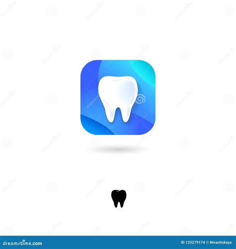 Tooth Ui Icon Dentist Stomatology Emblem Tooth Dentistry Pictogram Rounded Square Symbol