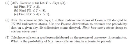 Solved 5 ASV Exercise 4 13 Let TExp 1 3 A Find Chegg Com