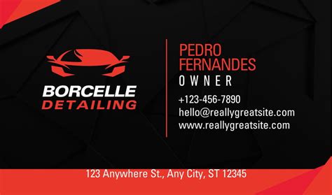 Free Printable Car Detailing Business Card Templates Canva