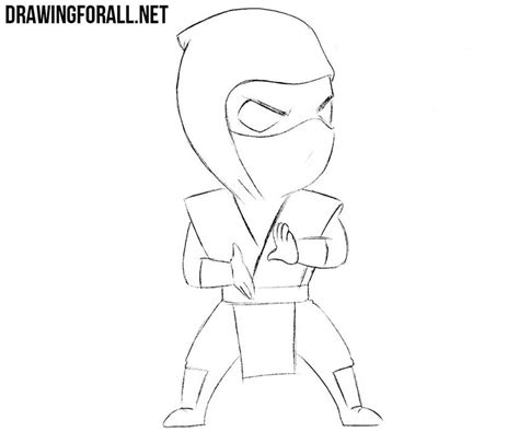 Chibi Scorpion Mortal Kombat Drawing How To Draw Chibi Scorpion From Mortal Kombat Step By Step