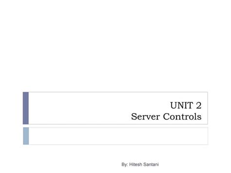Server Controls Of Aspnet