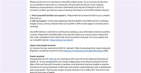 News For Qsr Linkedin Post Informs Quality Statistics And Reliability Qsr