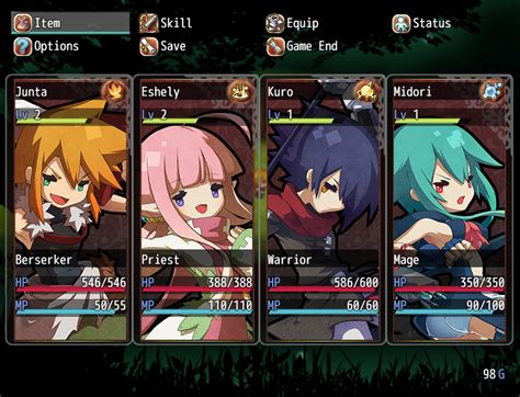 wip chibi dungeon menu r rpgmaker