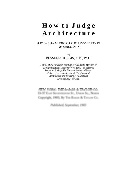 SOLUTION How To Judge Architecture Studypool