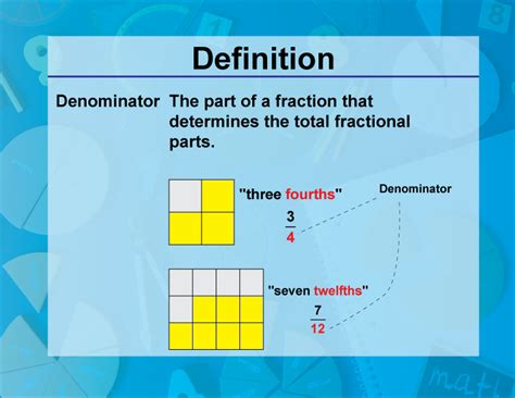 Video Definition 5 Fraction Concepts Denominator Media4math