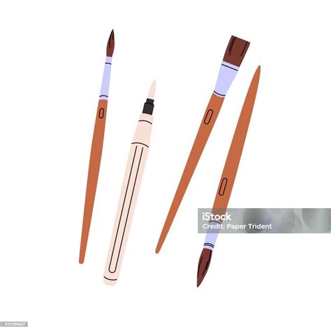 칠할 다른 붓 아크릴 구 아슈 및 플라스틱 수채화 연필을위한 나무 브러시 그리기 페인팅 도구 미술 용품 문구류 흰색에 평평한