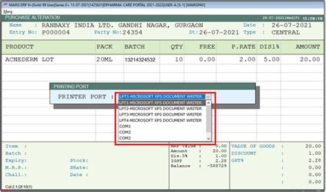 How To Print Purchase Bill In Marg Software