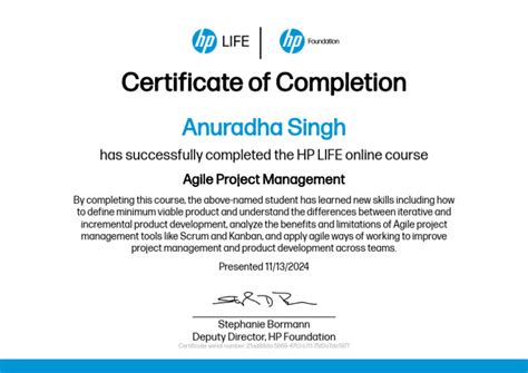 Agile Project Management Certificate Pdf