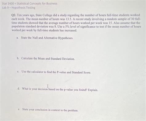 Solved Stat Statistical Concepts For Business Lab Chegg Com