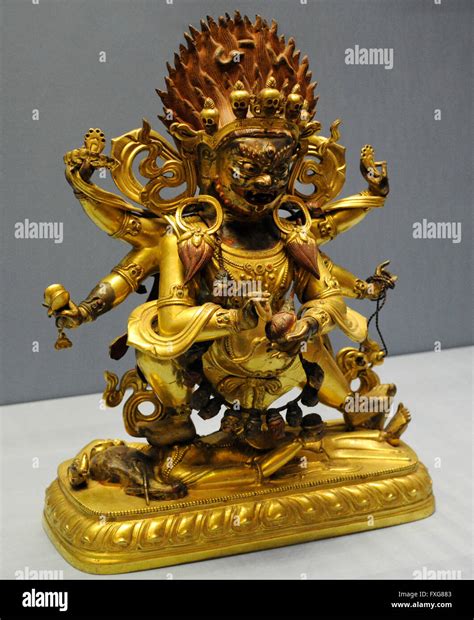 Dharmapala Mahakala Inner Mongolia 19th Century Statue Brass