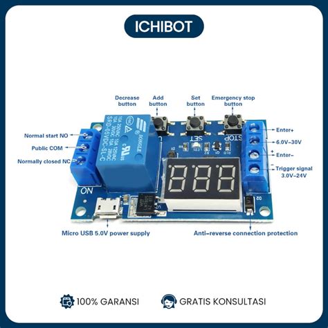 Jual Relay Timer Delay Modul Display Tombol Digital DC Time Module Switch Off Delay Shopee