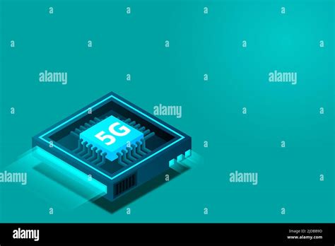 G Network Processor Illustration Mobile Wireless Internet Of Next Generation Isometric
