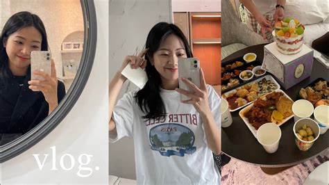 VLOG 직장인 일상 브이로그 I 롯데월드호텔 호캉스 반차내고 헬스장 수영장 즐기기 걸스나잇 무박 일 가슴 속 천원의 계절 이케아쇼핑 건강요리