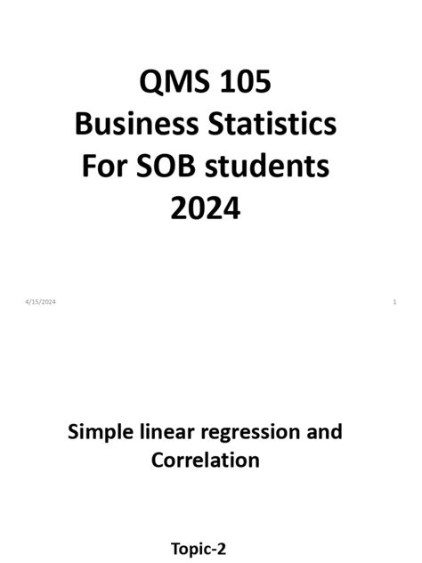 Simple Linear Regression And Correlation Pdf Statistical Analysis