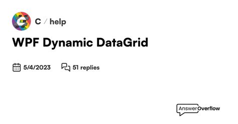 Wpf Dynamic Datagrid C