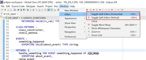 Exploring Abap Editor 1 The Split Editor Sapgui And Eclipse