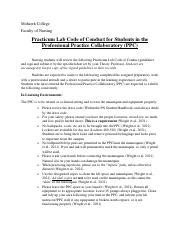 Practicum Lab Code Of Conduct In Nursing Guidelines And Course Hero