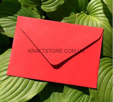 Конверт из дизайнеркского картона, C5, красный рубин | Купить в Kraftstore