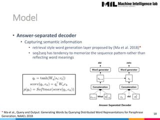 Improving Neural Question Generation Using Answer Separation Ppt