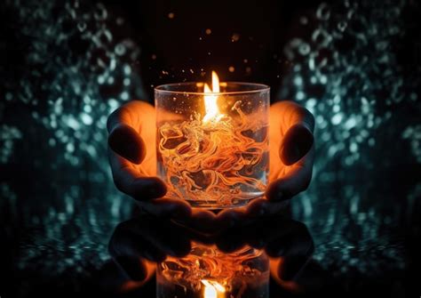 premium ai image a closeup shot of a candle flame reflected in a