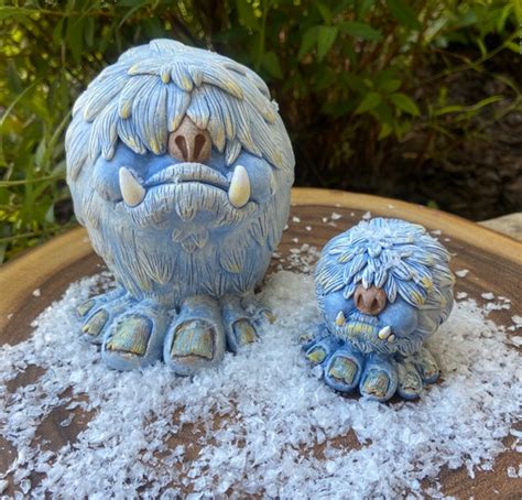 Snowballs And Mini Yetis Made To Order Sculpture Sasquatch Etsy