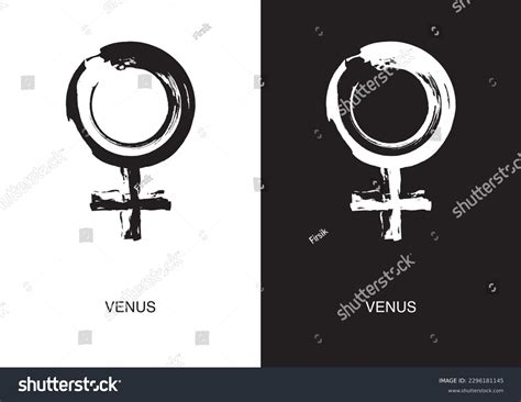 Poster Venus Astrological Symbol Two Color Stock Vector Royalty Free