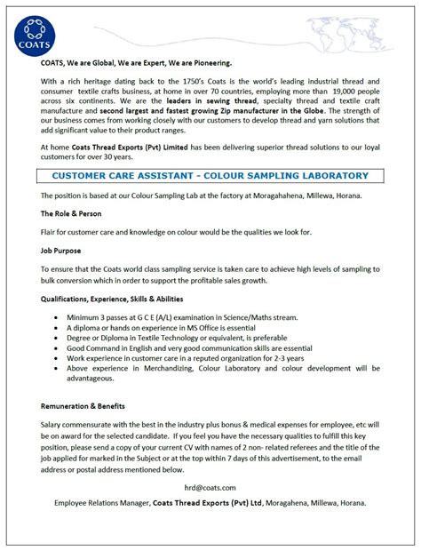 Customer Care Assistant