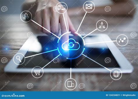 Cloud Technology Data Storage Networking And Internet Service Concept Stock Image Image Of