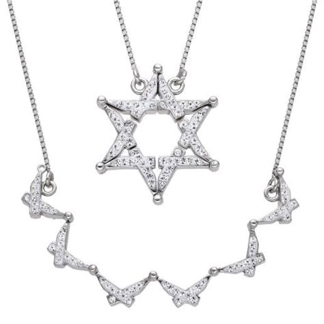 Interlocked Star Of David Necklace With Reversibility