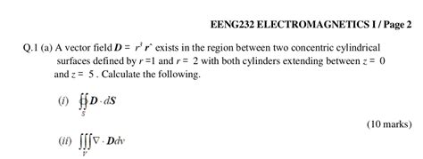 SOLVED Q A A Vector Field D R Exists In The Region Between Two Concentric Cylindrical