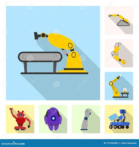 Vector Illustration Of Robot And Factory Symbol Collection Of Robot And Space Vector Icon For