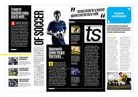 Majalah Olahraga Desain Template Soccer Match Premium Download Sport Magazine Indesign