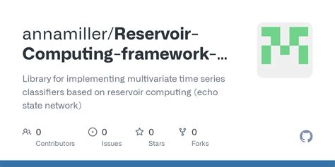 Github Annamillerreservoir Computing Framework For Multivariate Time