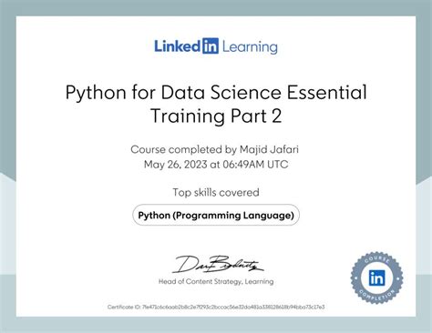 Majid Jafari On Linkedin Certificate Of Completion