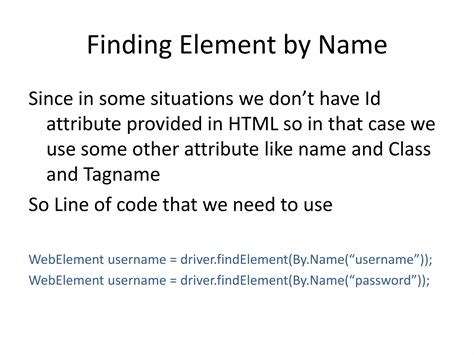 Locators In Selenium Bnt 09 Ppt