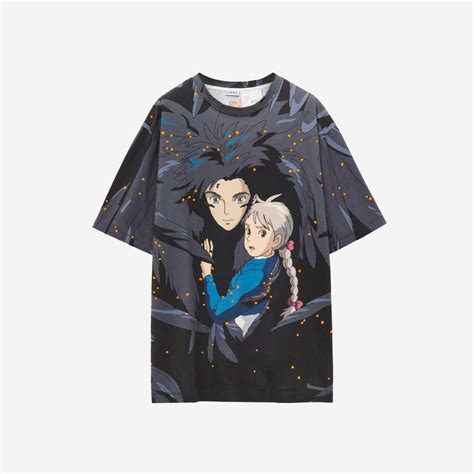 로에베 X 하울의 움직이는 성 코튼 티셔츠 네이비 블루 Loewe Kream