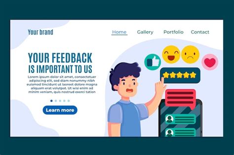 Free Vector Flat Feedback Landing Page Template