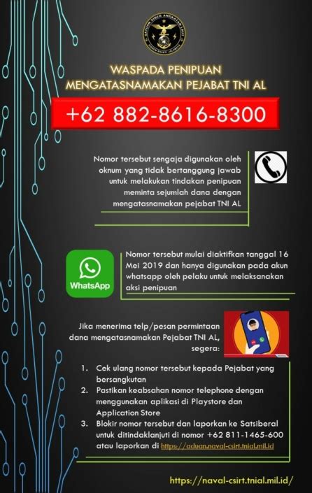 Infografis Waspada Penipuan Mengatasnamakan Pejabat Tni Al Tni