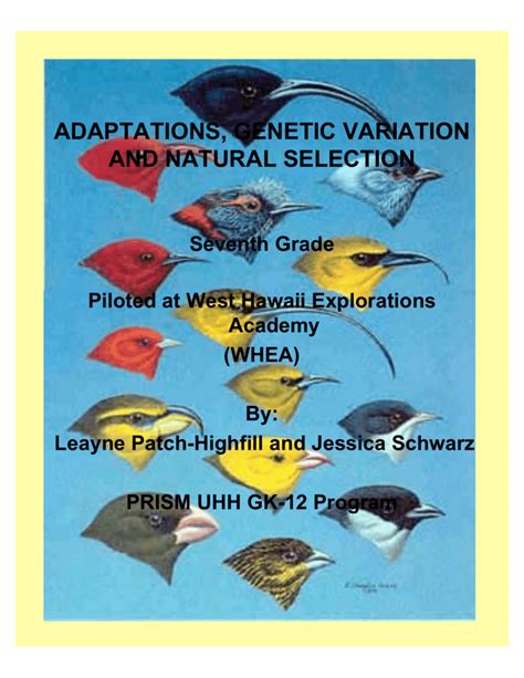 Adaptations Genetic Variation And Natural Selection