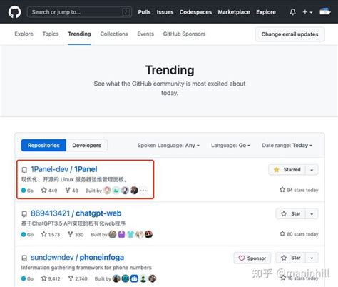1panel 强势登顶 Github Go 趋势榜，比宝塔更好用的开源 Linux 面板 知乎